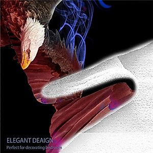 Ameican Flag Eagle Blanket, Bald Eagle Patriotic Throw Blanket, Super Soft Plush Warm Lightweight Flannel Animal Bird Throw, Great Gift for Veteran, Friend, Men, Women, Dad 80"x60" for Adult