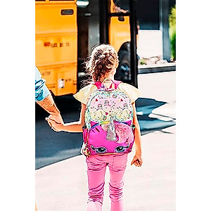 Emma & Chloe Waterproof Holographic Rainbow Unicorn Backpack with Horn for Girls for Elementary, Middle School (Starlight Twinkle Berry)