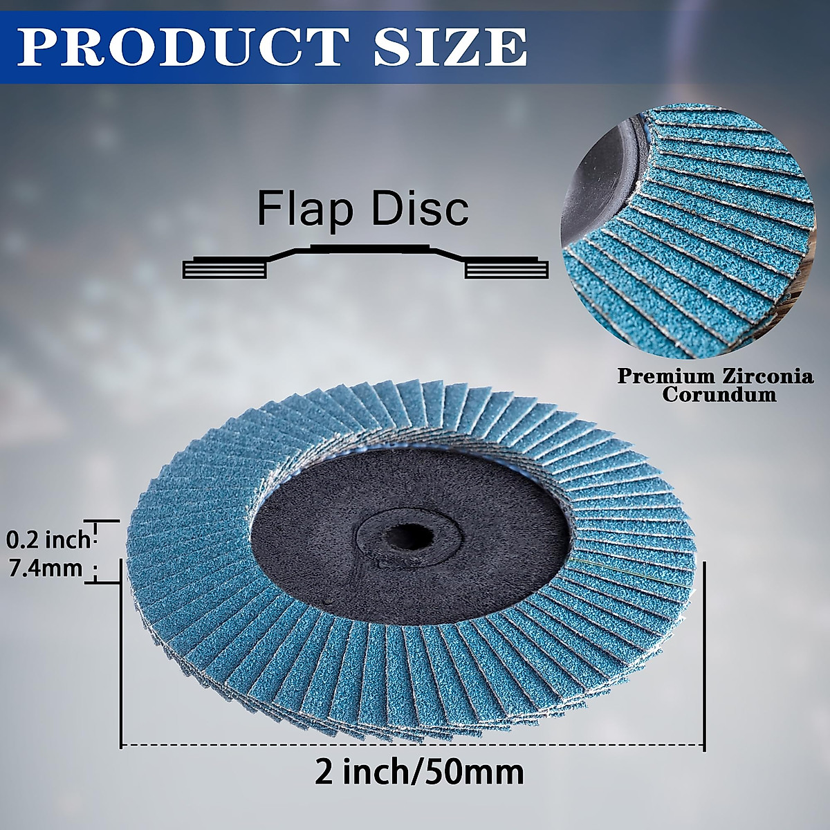 TSOAPX 20 PCS Flap Discs Set, 2" Zirconia Roll Lock Die Grinder Sanding Disc Sandpaper Wheels Grit 36/60/80/120, Flap Wheel for Wood & Metal Sanding