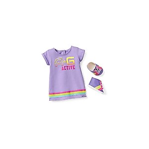 American Girl Truly Me 18-inch Doll Show Your Sporty Side Outfit with Printed T-shirt Dress and Sneakers, For Ages 6+