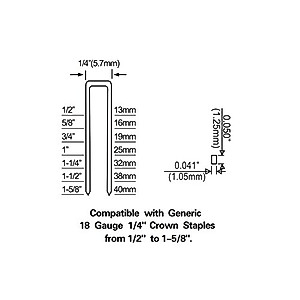 Freeman 18 Gauge Narrow Crown Stapler PST9040Q, 1 5/8"
