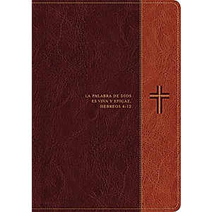 Biblia de estudio del diario vivir RVR60, letra grande (SentiPiel, Café/Café claro, Letra Roja) (Spanish Edition)