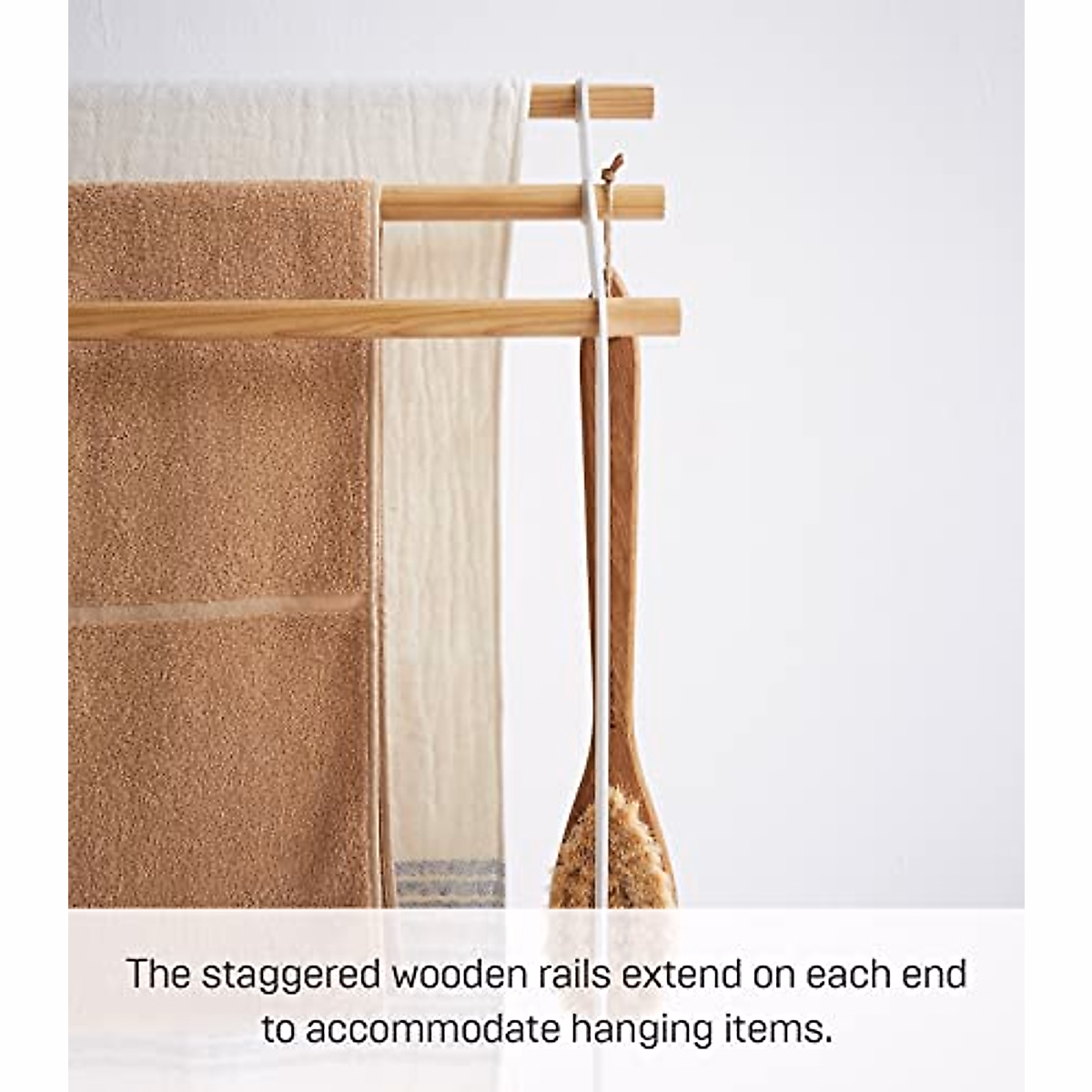 Yamazaki Home Tosca Bath Towel Hanger – Bathroom Holder Rack Organizer.,White