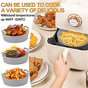 silicone air fryer liners-Reusable Heat Resistant Food Safe Silicone Bowl/Pot for Air Fryer and Microwave for Ninja Foodi Air Fryer, Coffee Maker, Blender (grey1pcs 9inch)