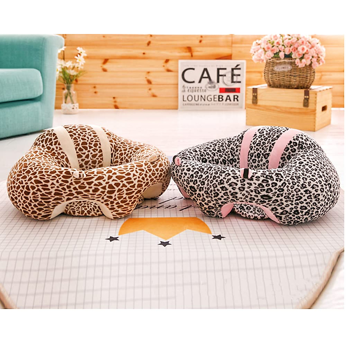 Baby Support Seat, 17inch Baby Support Seat Sofa Plush Soft Animal Shaped Baby Learning to Sit Chairfor Baby 3-36 Moon