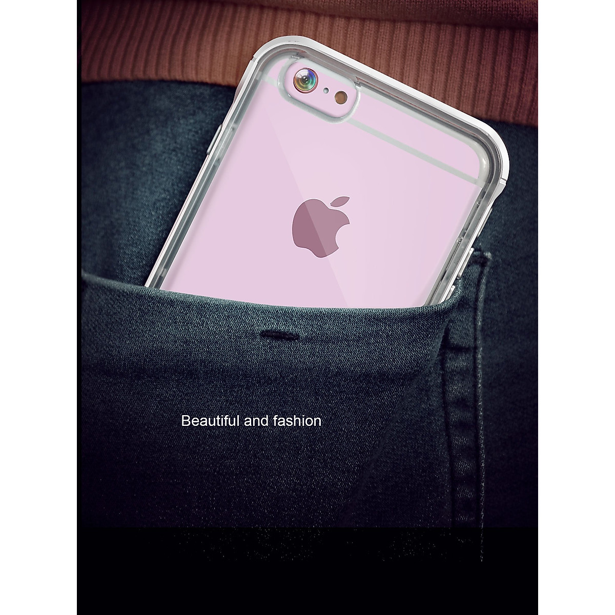 iPhone 6s Plus Case, Ansiwee Reinforced Frame Crystal Highly Durable Shock-Absorption Flexible Soft Rubber TPU Bumper Hybrid Protective Case for Apple iPhone 6s/6 Plus 5.5inch (Pearl White)