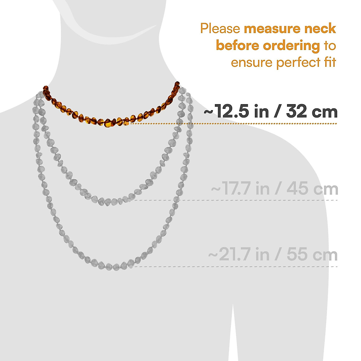 Baltic Amber Necklace (Authentic, Certified) - 12.5 inches - Unisex Jewelry - Cognac (Polished) - Real Amber Beads - Proud to Deliver Genuine Baltic Sea Wonder Handcrafted by Amber Guru