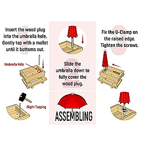 Replacement Mini Umbrella for COZYNUT Squirrel Feeder Picnic Table (Navy Blue)