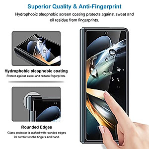 LYWHL [2-Pack for Samsung Galaxy Z Fold 4 Screen Protector, HD Clear Tempered Glass Protector Film for Galaxy Z Fold 4 5G 6.2 Inch, Anti Scratch Bubble Free Case Friendly Easy Install - Transparent