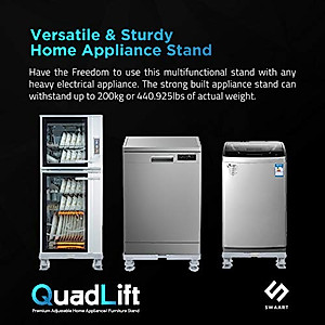 Adjustable Fridge Stand- Dryer Stand- Refrigerator Stand-Mini Fridge Stand- Washer Pedestal-Strong Feet for Washing Machine-Washer Stand-Strong Feet for Fridge- Movable Washer Stand