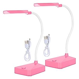 Gooseneck Desk Lamp, with USB Charging 5 Brightness Levels Memory Function Practical LED Desk Lamp, Beautiful Color Modes for Bedside Home Desk Offices