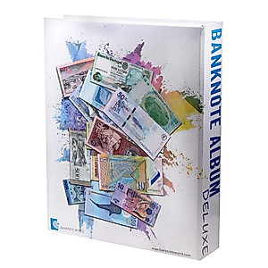 Banknote World Deluxe Currency Collecting Album, Blue, 300 Pockets
