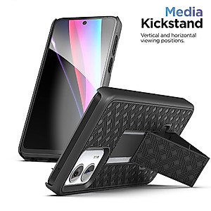 Encased DuraClip for Moto G 5G 2023 Belt Clip Case, Slim Phone Case with Holster (Motorola G 2023) Black