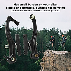 1 Pair Bike brake, Aluminum Alloy Black Bike V Brake Set, Front Brake Rear Brake Universal Mountain Bike Replacement for Most Bicycle,Road Bike Brakes Cables