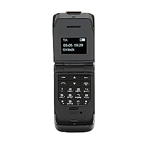 VINGVO Flip Phone, 0.66 Inch Mini Flip Phone OLED Screen 32MB 64MB Bluetooth for Seniors (Black)