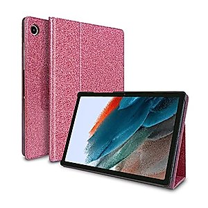 CASZONE Samsung Galaxy Tab A8 10.5 inch Case 2022 with Pencil Holder,Glitter Bling Folding Stand Smart Auto Wake/Sleep Tablet Cover Protective for Girls/Women Glitter Pink
