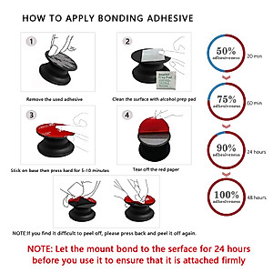 K TOMOTO [10 Pack 3M VHB Sticky Adhesive Pads for Socket Mount Base, Duble Side Heat Resistant Strong Sticker Replacement Tape for Phone Collapsible Grip & Stand Back, 1.3 Inches, Black