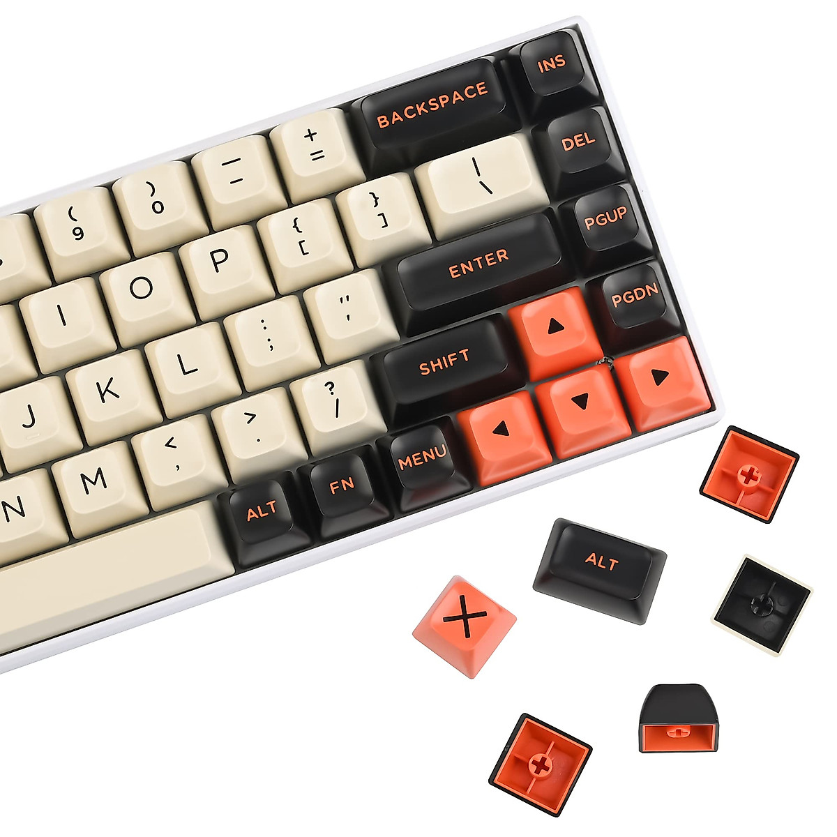 Ussixchare Japanese Cherry Profile Keycaps 60 Percent Dye-Sub for Cherry Mx Gateron Kailh Switch 60% Coral Sea PBT Key Cap Set for 60% 65% Keyboards (Coral Sea-Cherry)