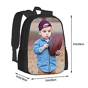 Exgunly Custom Backpack, Custom Personalized Text Picture Backpack, Customize Travel Backpack for Men Women,17In Casual Backpack, Black