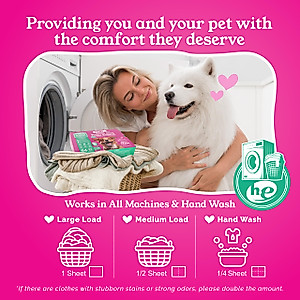 Biidey Pet Odor Stain Laundry Sheets and Eye Care Bundle - Laundry Detergent Sheets, Pet Hair Odor Eliminator Stain Remover, Dog Cat Eye Wash Wipes Tear Stain Remover