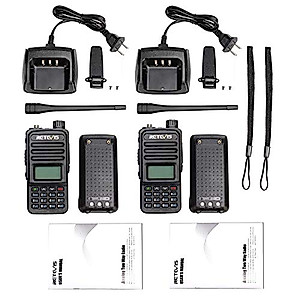 Retevis RT85 Walkie Talkies Long Range, Dual Band 200 Channels High Power 2 Way Radios, DTMF Remote Stun ANI Handheld Two Way Radio Rechargeable, for Hiking Hunt(2 Pack)