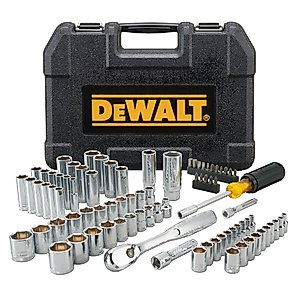 DEWALT Mechanics Tool Set, Includes Ratchets, Drill Bits and Anti-Slip Screwdriver, 84 Piece (DWMT81531)
