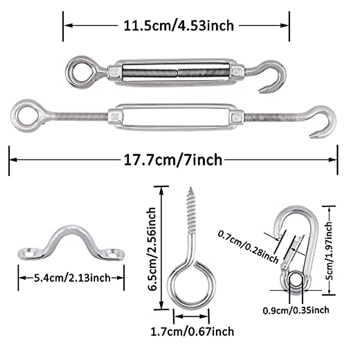 String Light Hanging Kit Outdoor Globe String Light Suspension Kit with 164 Ft Vinyl Coated Stainless Steel Wire Cable, Turnbuckle, Thimble, Hooks for Garden Patio Backyard Lighting Accessories