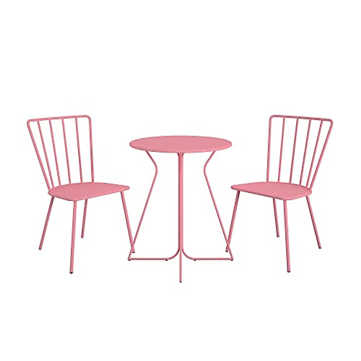 Novogratz Poolside Gossip Collection, Heidi Outdoor/Indoor Bistro Set, 3 Piece, Pink
