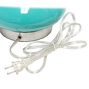 Elegant Designs LT3315-TEL Contemporary Curved Glass Table Lamp, Teal