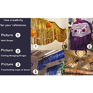 iiCheerful 4 Pack Green Total 40 Feet Foil Fringe Garland Metallic Tinsel Banner Wall Hanging Drapes Parade Float Skirting Decorations for Trailer Mardi Gras Party Birthday Wedding Baby Shower (Green)