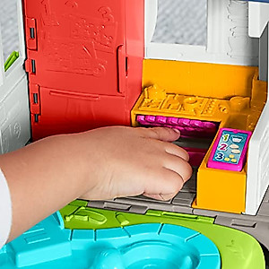 Fisher-Price Little People Toddler Play House with Lights Music & Smart Stages Learning Content, 2 Figures 6 Play Pieces, UK English Version, HCJ66