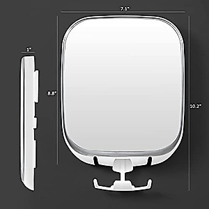 TAILI Shower Mirror Fogless for Shaving NO-Drilling & Removable Anti-Fog Mirror with Razor Holder Wall Mounted for Suction Shatterproof Bathroom, Bedroom, Vanity Countertop, Traveling