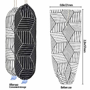 2Pcs Plastic Bag Holder, Large Grocery Bags Holders, 22x9 in Wall Mount Plastic Bag Organizer for Home, Office, Kitchen, Warehouse (Black, White)