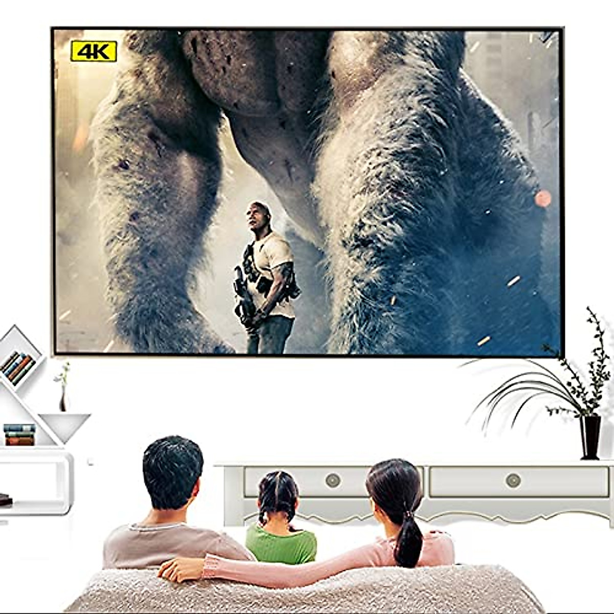 LLAMN Ambient Light Rejecting ALR 80 90 100 120 133 Inch Fixed Thin Frame Projector Screen for Home Theater Projection ( Size : 150 inch )