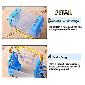 kathson Portable Hamster Cage Dwarf Hamster Carry Travel Cage with Water Bottle Food Bowl Adjustable Strap Pet Outgoing Cage for Gerbil Hedgehog Mice Squirrel