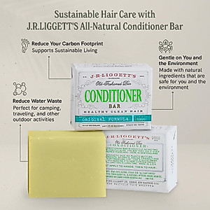 J·R·LIGGETT'S Hair Conditioner Bar | Plant Based Ingredients | Zero Waste Biodegradable, Sulfate & Cruelty Free | Leaves Hair Healthy, Clean, Soft and Conditioned | Eco Friendly Set of Three 1.75oz