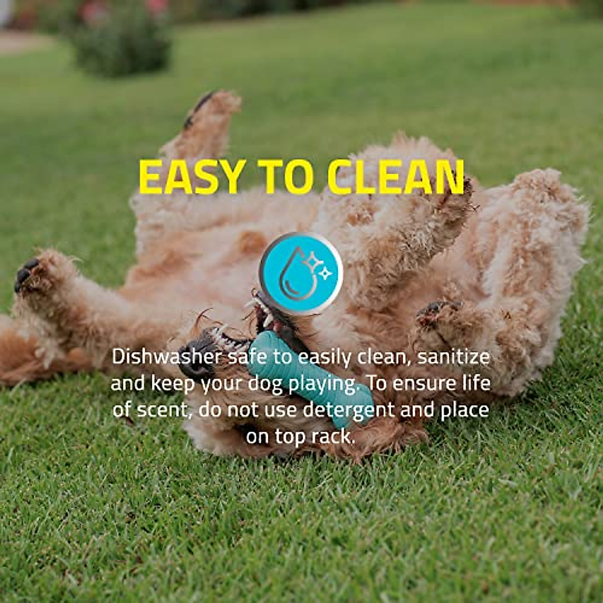 Playology Dual Layer Bone Dog Toy, for Large Dogs (35lbs and Up) - for Heavy Chewers - Engaging All-Natural Peanut Butter Scented Toy - Non-Toxic Materials