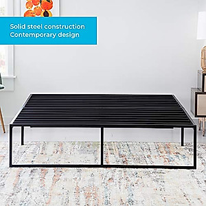 Linenspa 14 Inch Metal Platform Twin Bed Frame with Storage Space Under Frame, Twin Platform Bed Frame, No Box Spring Needed