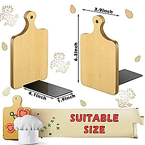 Jetec Wood Bookends, Kitchen Cookbook Bookends Quality Cutting Board Decorative Wooden Book Ends for Office Files Magazine Kitchen Books