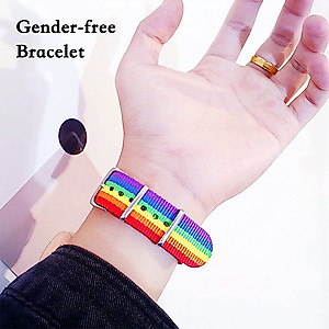 XGiGiX Rainbow Gay LGBTQ Pride Bracelets - 2Pcs Couple Adjustable Rainbow Watch Bands - Best LGBTQ Gift for Gay & Lesbian. Incoluded 5Pcs Tattoo Stickers.