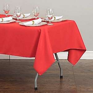 LinenTablecloth 60 x 126-Inch Rectangular Polyester Tablecloth Red