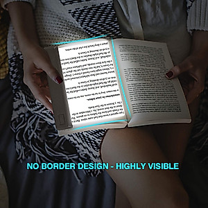 HONGUT Rechargeable Full Page Magnifier, Ultra Bright 12 LEDs Handheld Magnifying Glass with Cool/Warm White Light, Adjustable Brightness Illunimated Magnifier for Eye-Care, Reading Small Prints