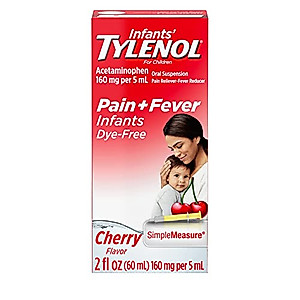 Tylenol Infants Acetaminophen Medicine, Pain & Fever Relief, Dye Free Cherry, 2 fl. oz