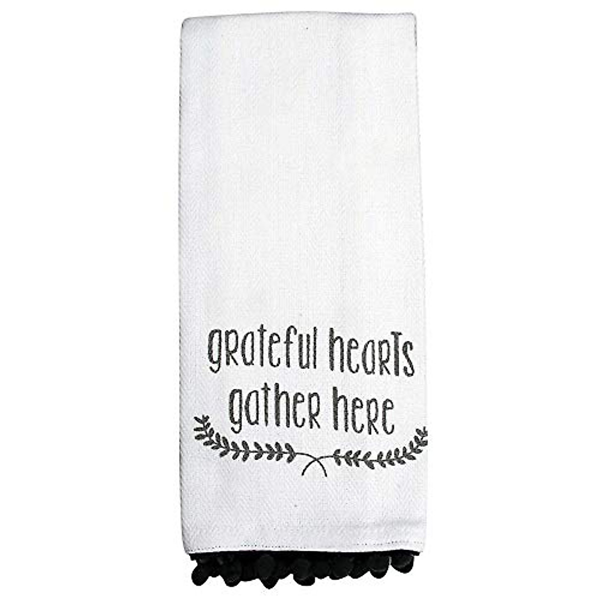 fillURbasket Cute Kitchen Towels Set Decorative Spring Dish Towels with Sayings Themed Inspirational Grateful Gray Teal Towels Kitchen Gift Set 16x28 100% Cotton