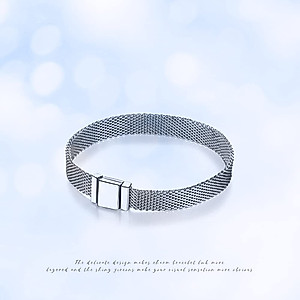 KUNSIR Jewelry Bracelet for with Reflexions clip-on charms,925 Sterling Silver Jewelry Bracelet Fit Gift for Women