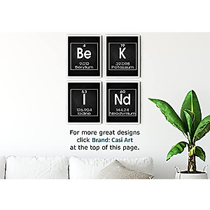 Be Kind Periodic Table of Elements Print, Set of FOUR 8"x10" Unframed Inspirational Science Poster, Chemistry Art Ideal for Science Lab, Classroom or Home Decor