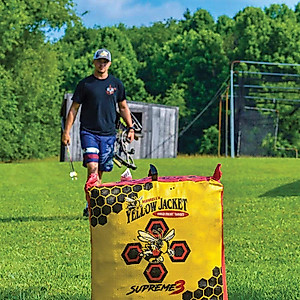 Morrell Yellow Jacket Supreme 3 28 Pound Adult Field Point Archery Bag Target w/HME Products Archery Range Practice Shooting 30 Inch Bag Target Stand