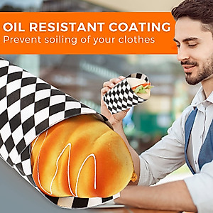 200 Sheets Wax Deli Paper Sheets for Food 12 x 12 inch Checkered Dry Waxed Deli Paper Sheet for Sandwich Paper Liner, Food Basket Liners, Food Wrapping, Black-White