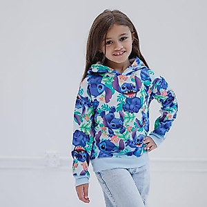 Disney Lilo & Stitch Little Girls Fleece Pullover Hoodie Blue 6