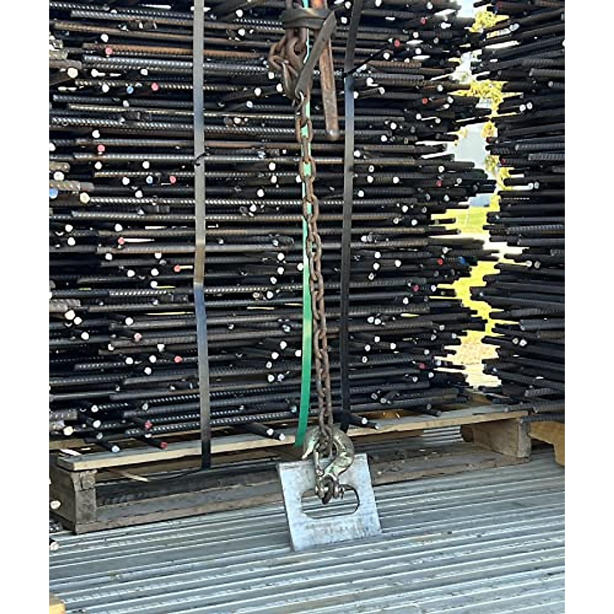 Mytee Products (4 Pack) 3/8" x 36" Trailer Safety Chains with Clevis Grab Hooks & Safety Clip | Grade 70 Binder Towing Trailer Chain